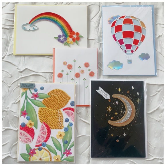 Papyrus | Office | 5 Papyrus Cards Rainbow Quilling Hot Air Balloon ...